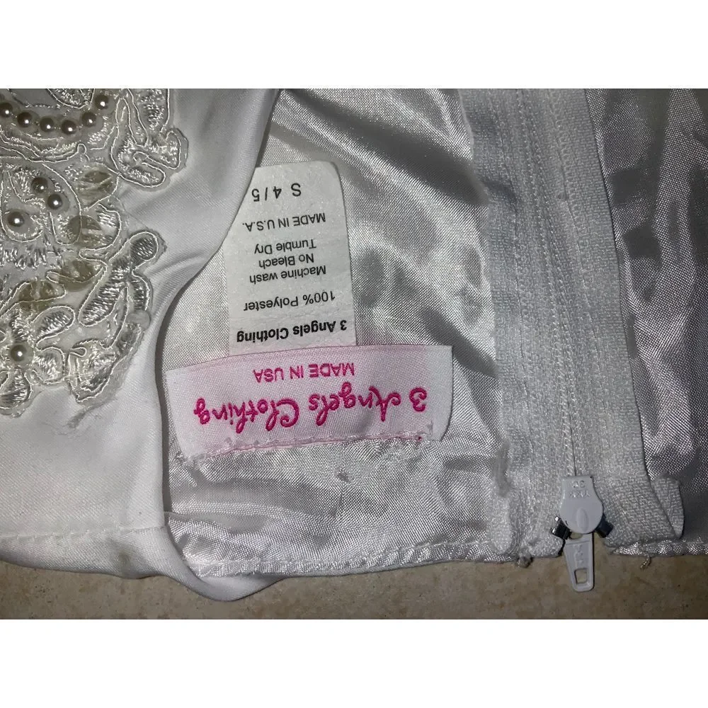 Dresses | 3 Angel Communion Flower Girl Pearl Beaded Lace 45 | Poshmark
